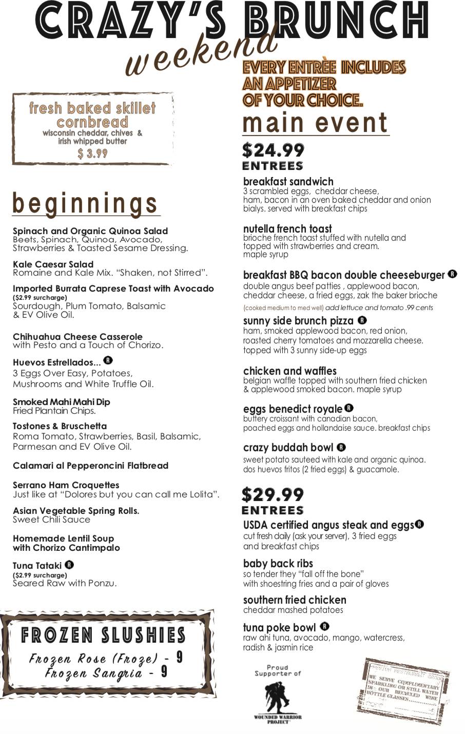 Menu at Crazy About You restaurant, Miami