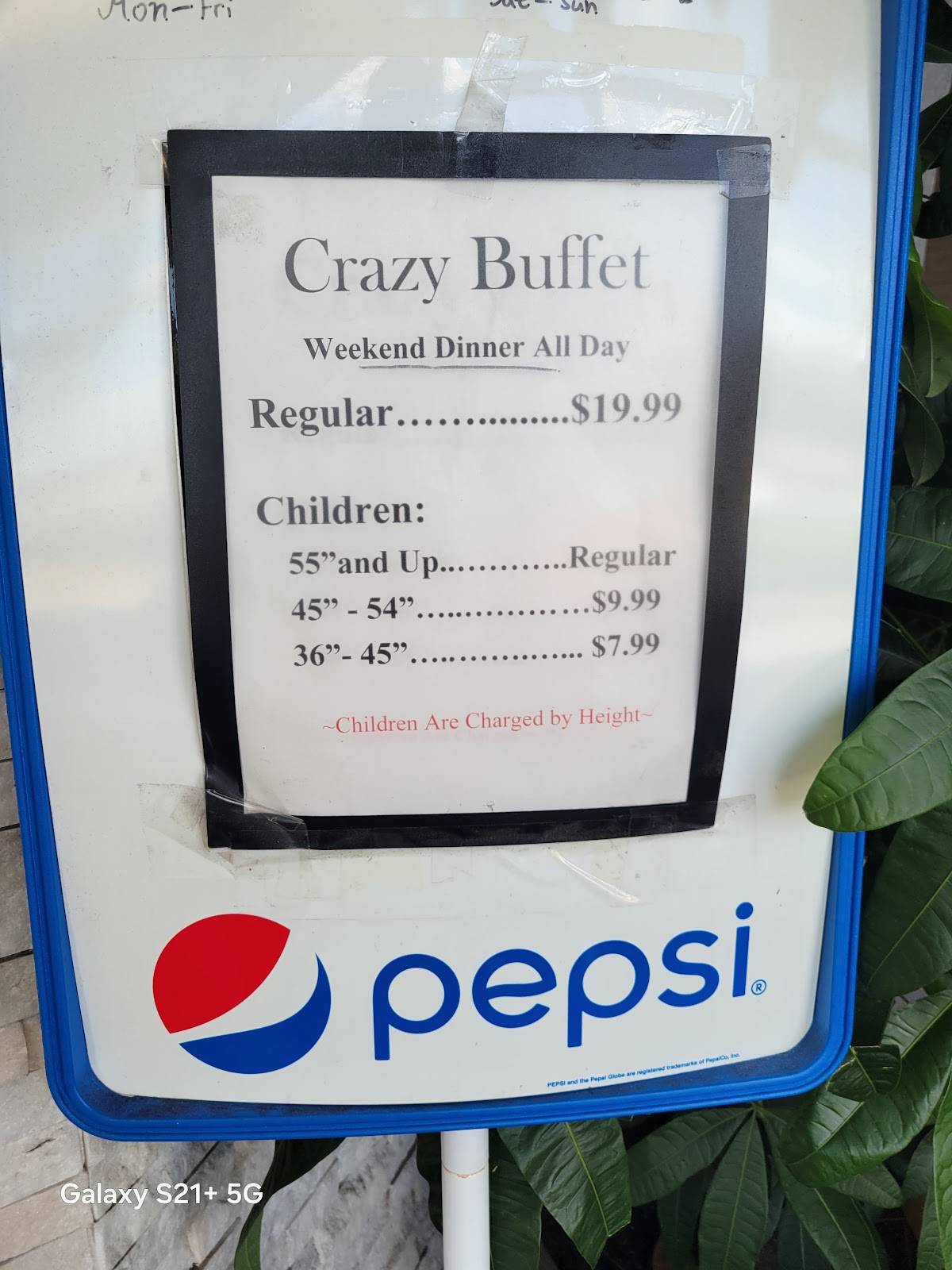 Menu at Crazy Buffet restaurant, Orlando, W Colonial Dr