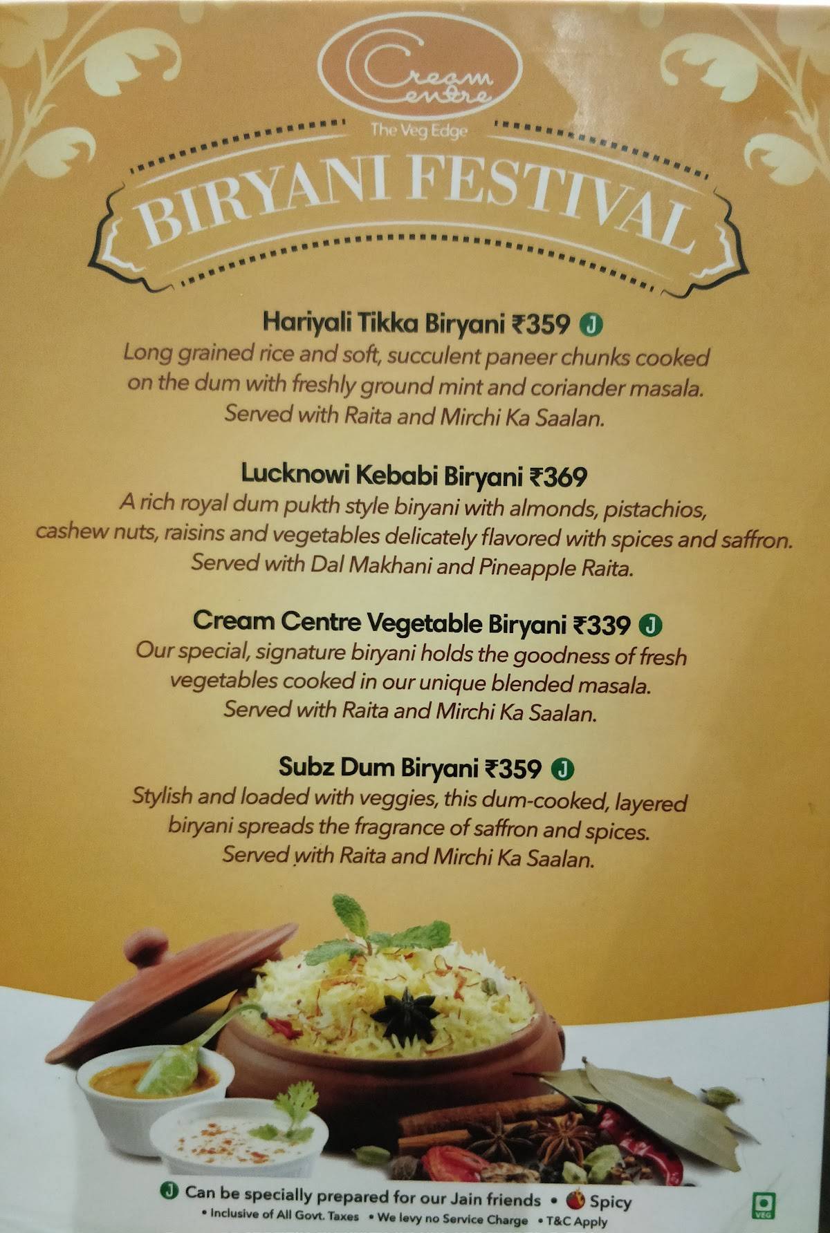Menu at Cream Centre, Chennai, Shop 304