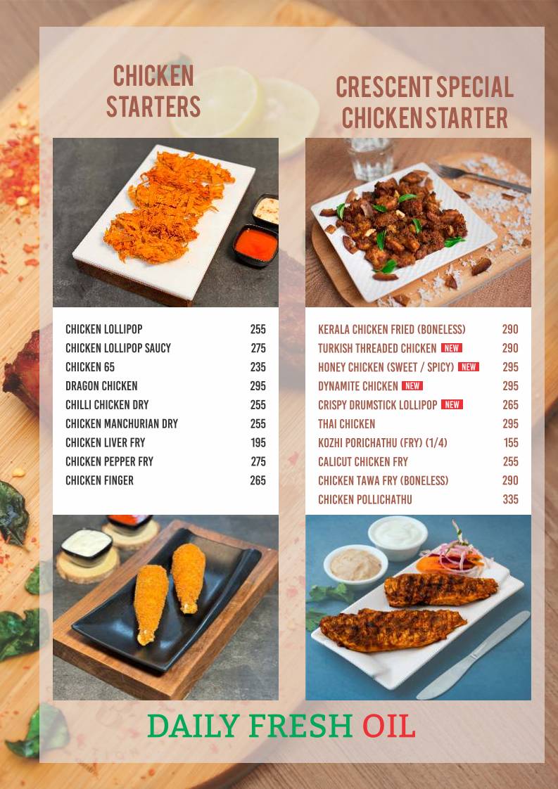 Menu at Crescent Restaurant, Taramani, Chennai
