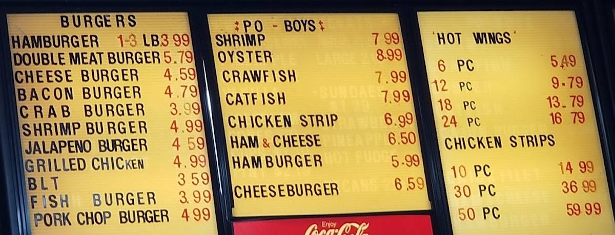 Menu at Crispy Cajun of Eunice restaurant, Eunice