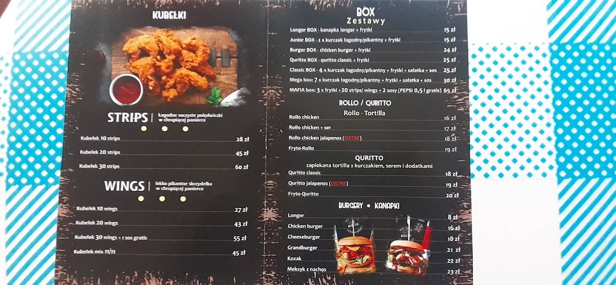 Menu at Crispy Chicken MAFIA Czarnków restaurant, Czarnkow