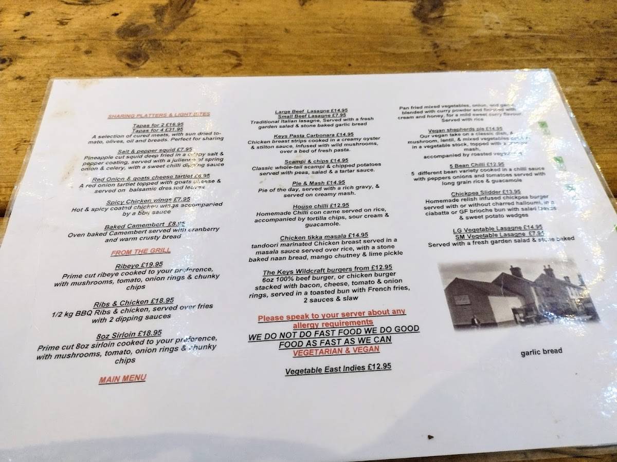Menu at Cross Keys pub & bar, North Walsham, cross keys