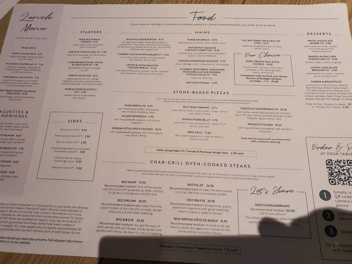 Menu at Curious Pig in the Parlour pub & bar, Copthorne