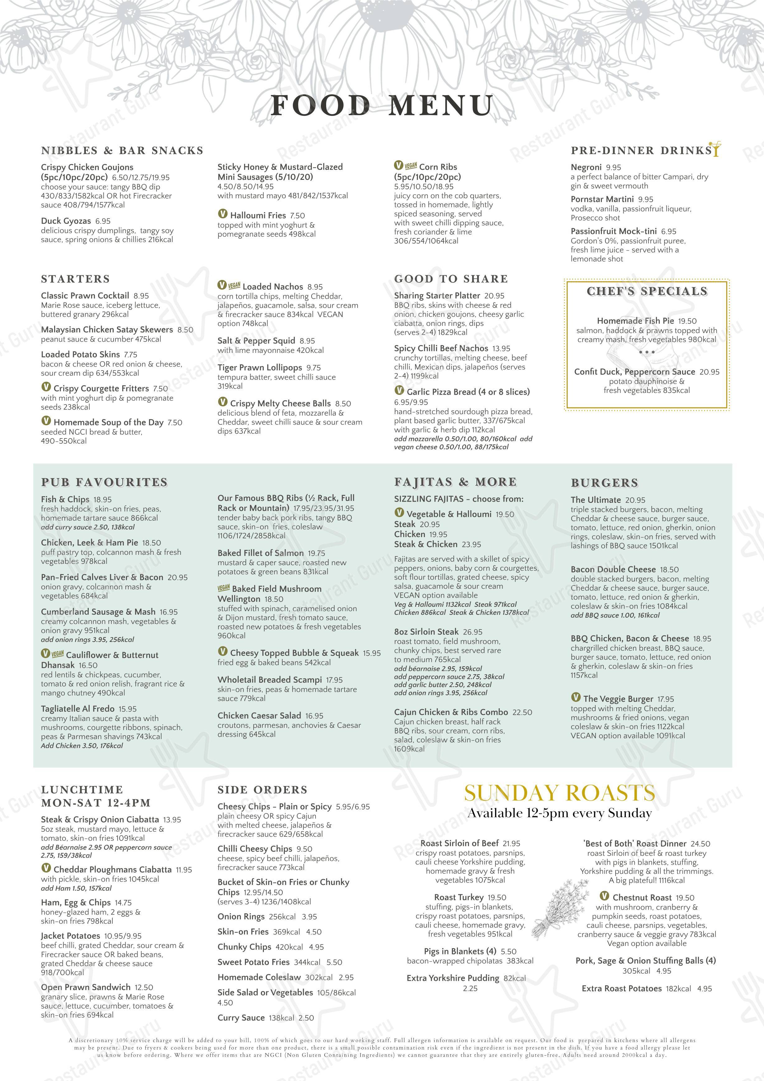 Menu at Curious Pig in the Parlour pub & bar, Copthorne