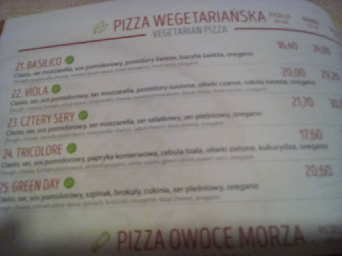 Menu at Da Grasso restaurant, Oława