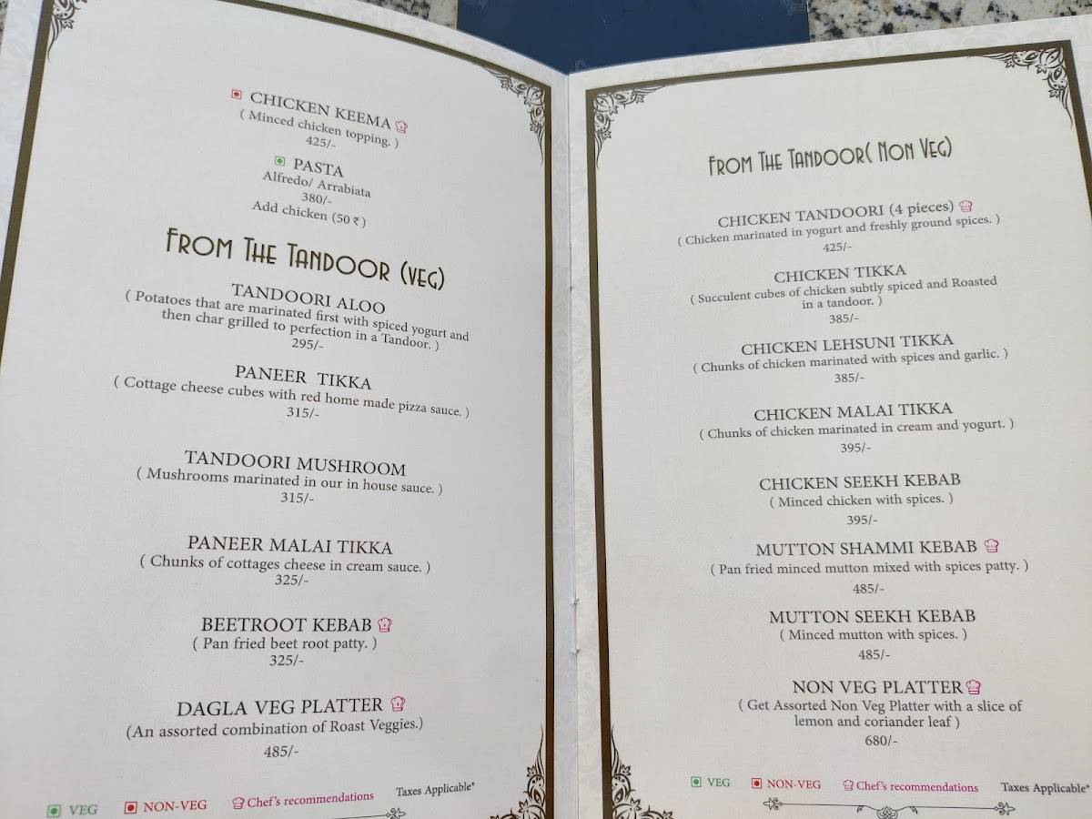 Menu at Dagla - The Rooftop Jaipur, Jaipur