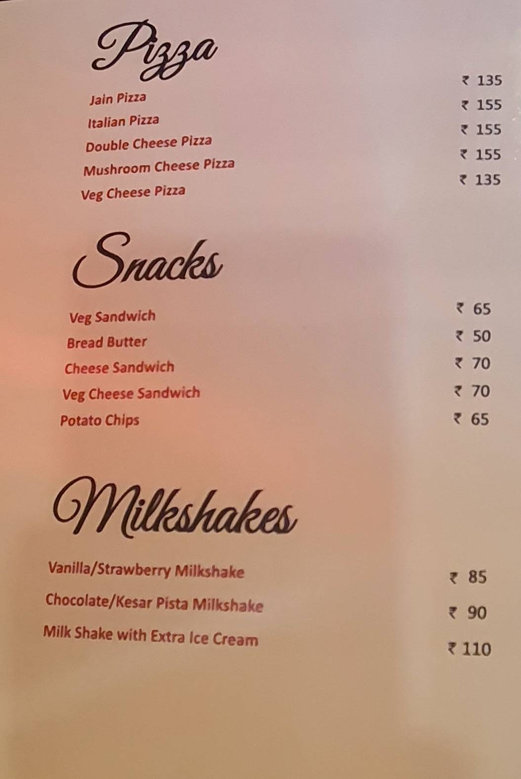 Menu at Darshan Restaurant and Banquet, Vadodara