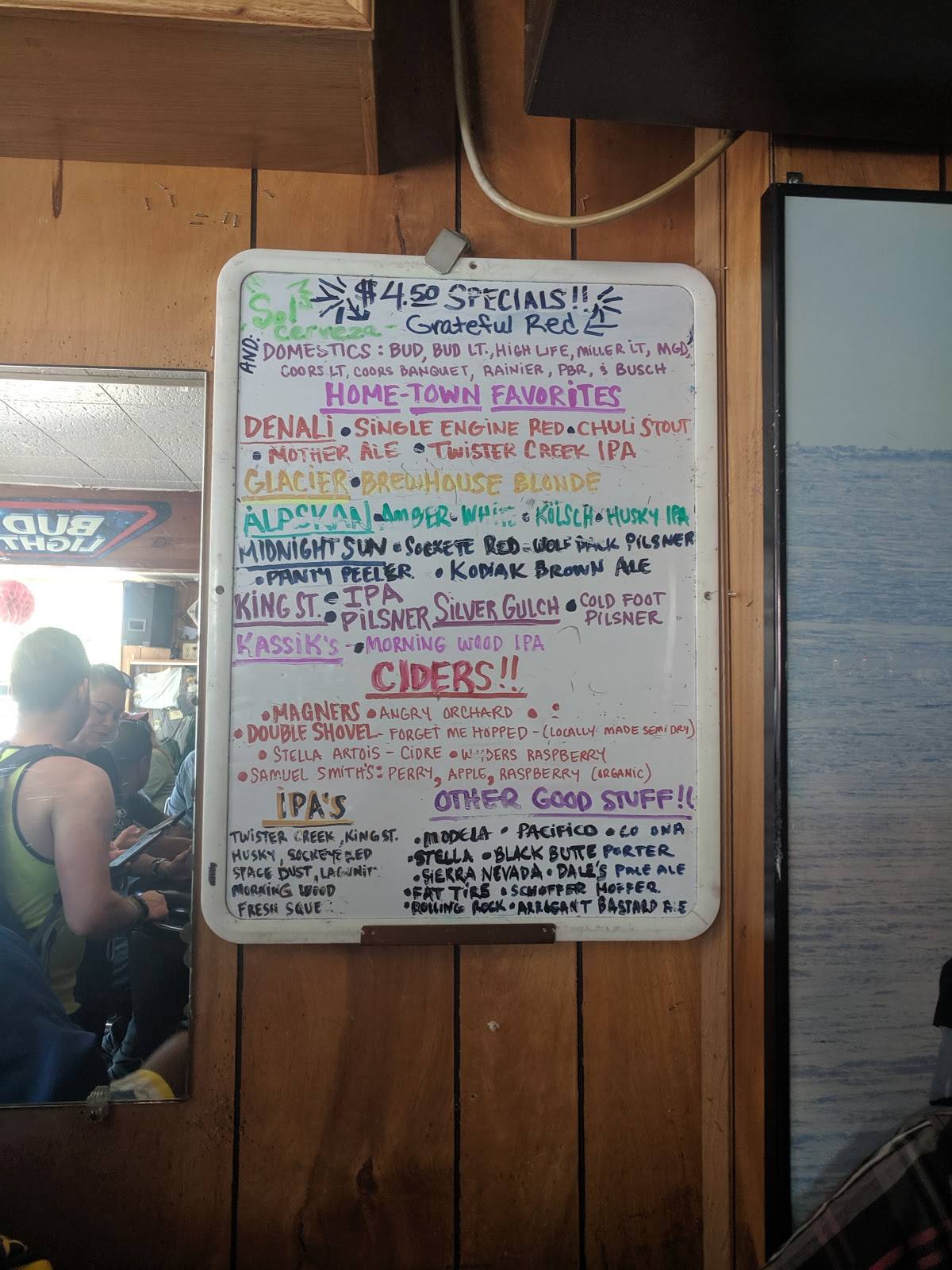 Menu at Darwin's Theory pub & bar, Anchorage