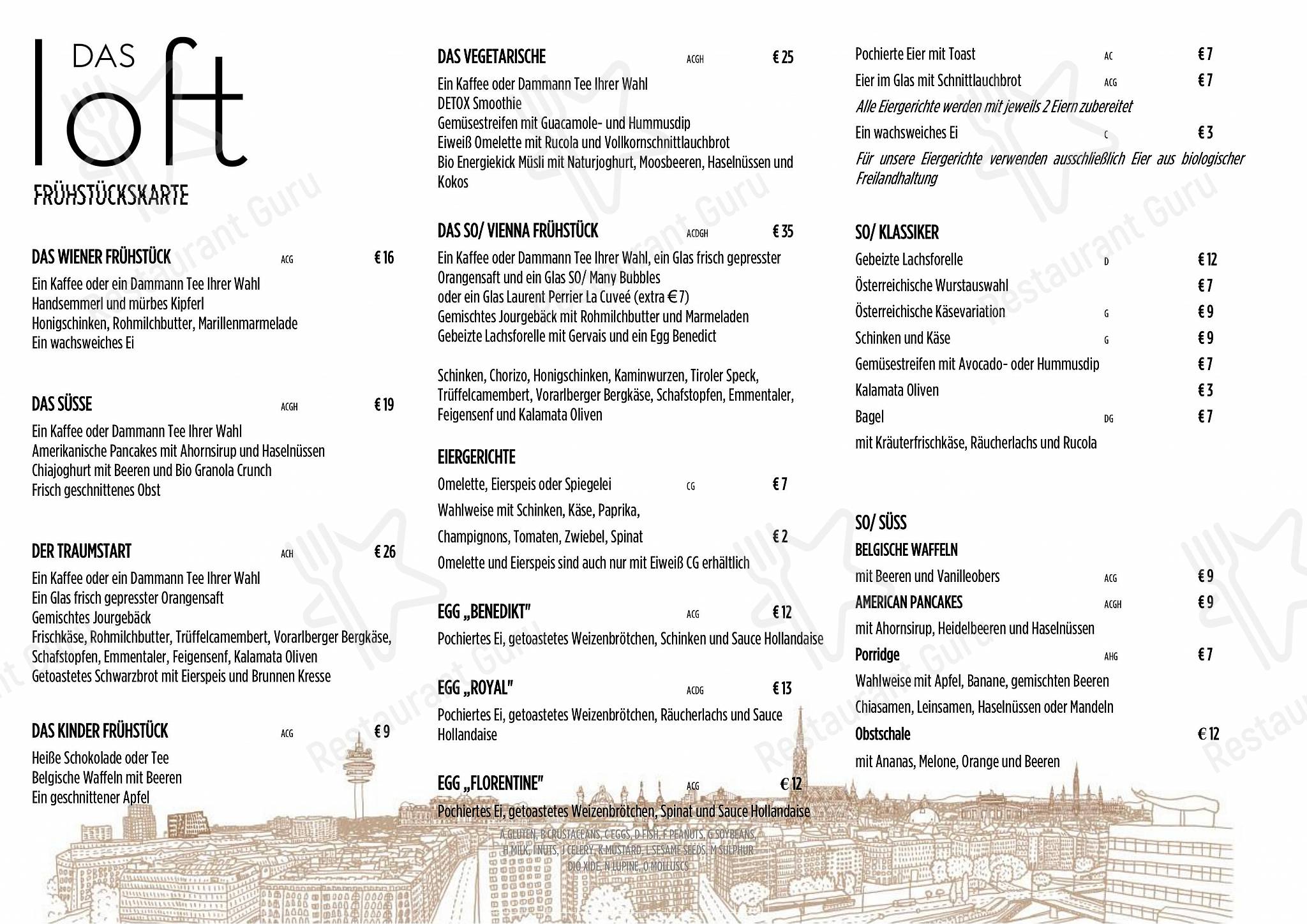 Speisekarte von Das LOFT pub & Bar, Wien
