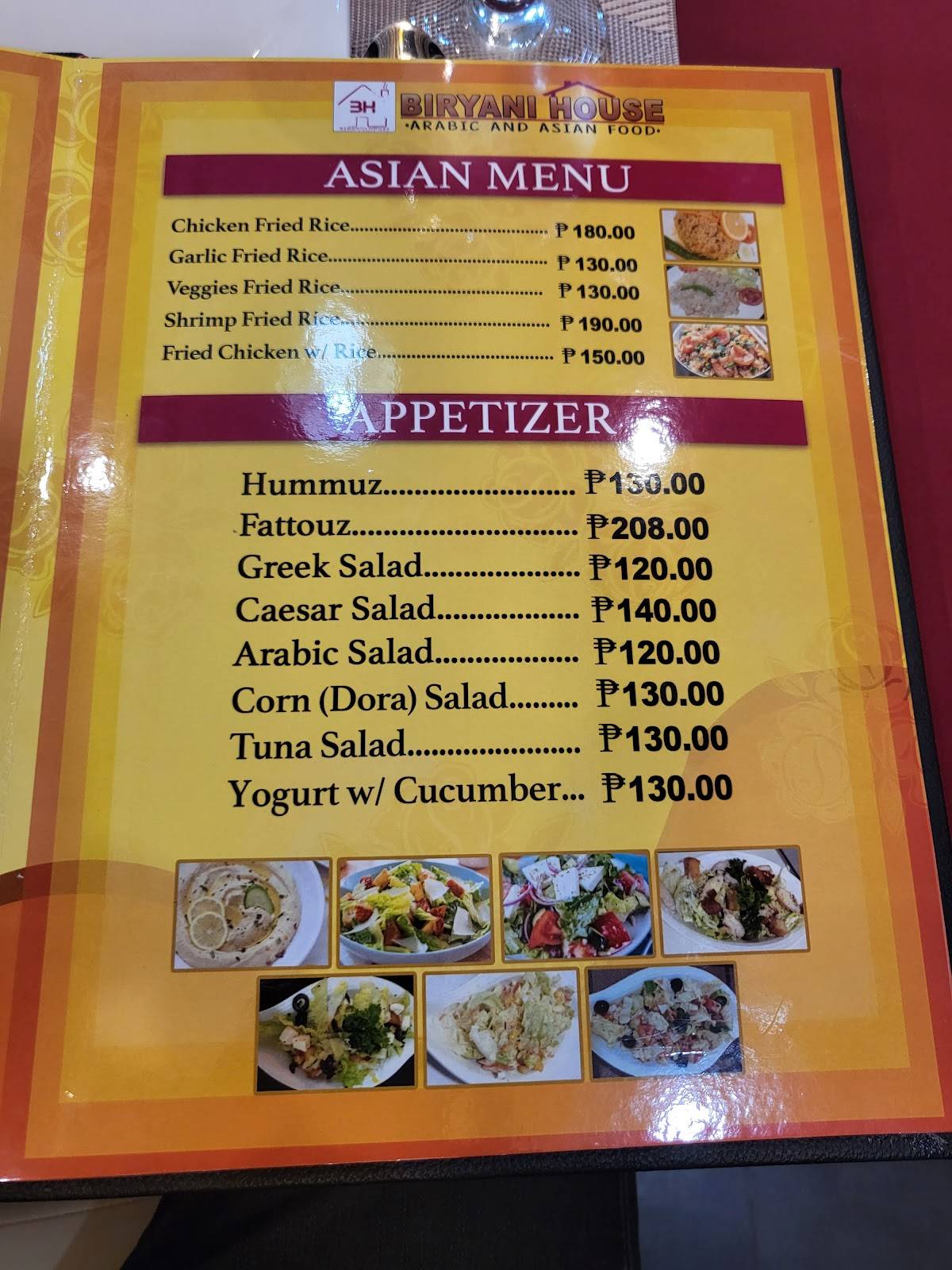 Carta del restaurante Biryani House - Davao Ecoland Branch, Dávao