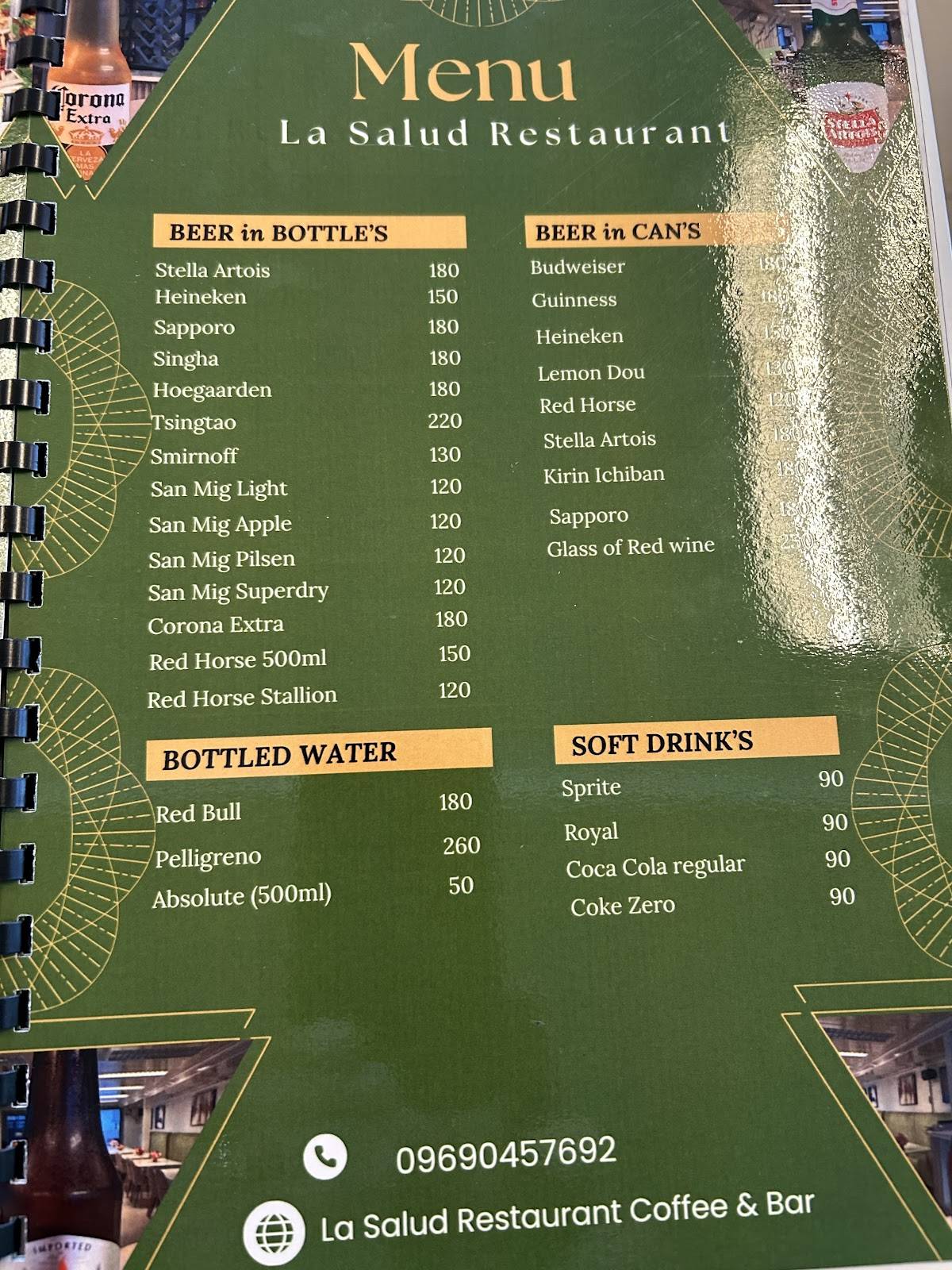 Carta de La Salud Restaurant, Dávao