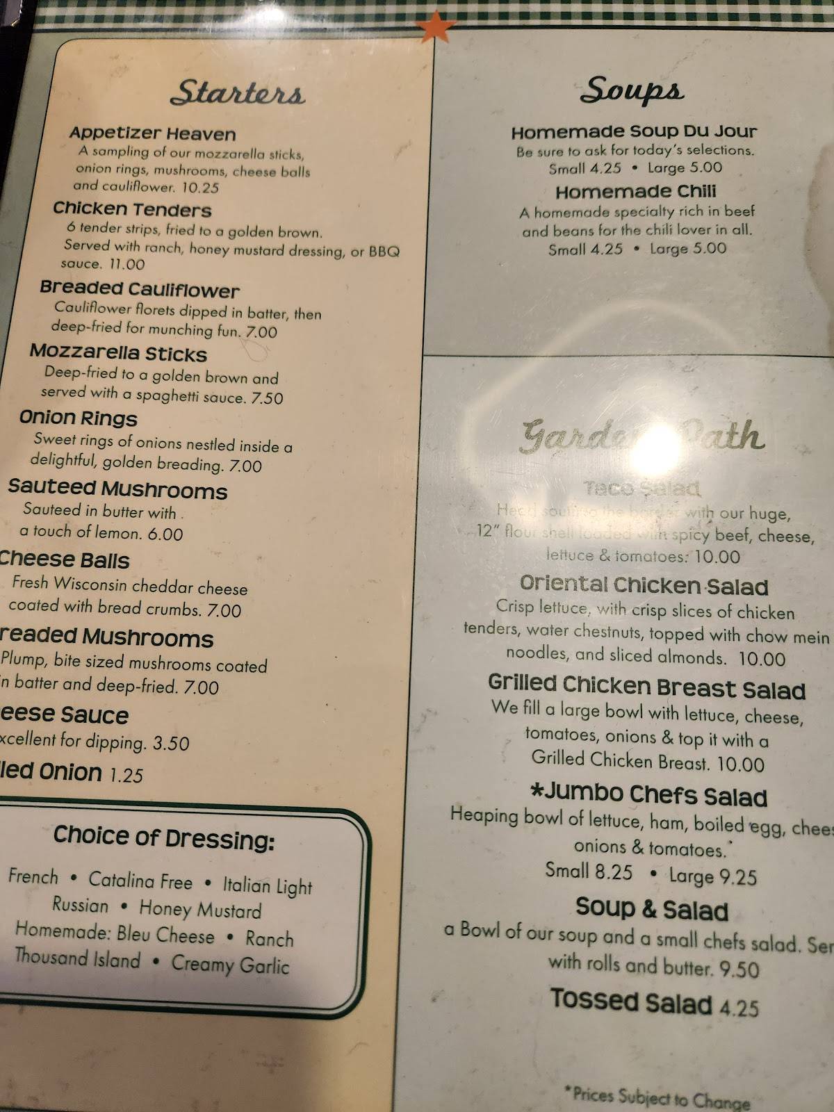 Menu at Harlan's Fine Foods restaurant, Davenport