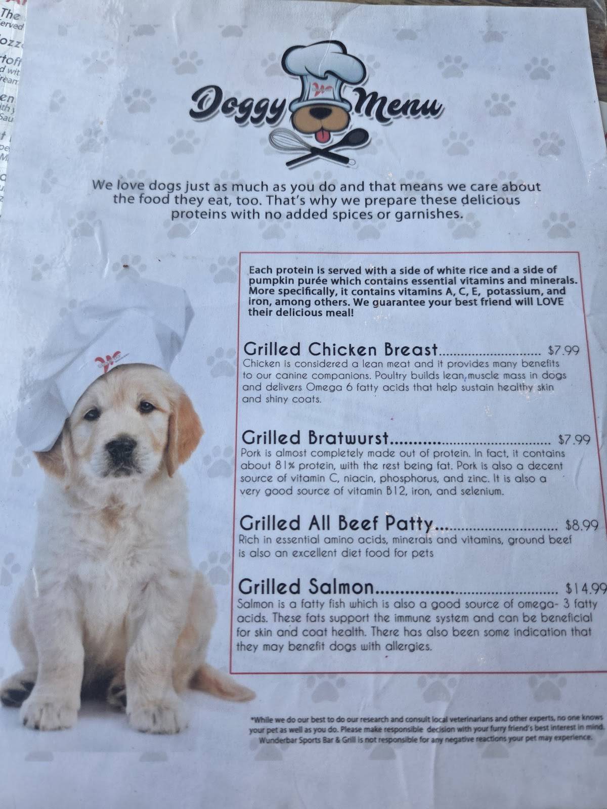 Menu at Wunderbar German Kitchen & Biergarten, Davie, Volunteer Rd