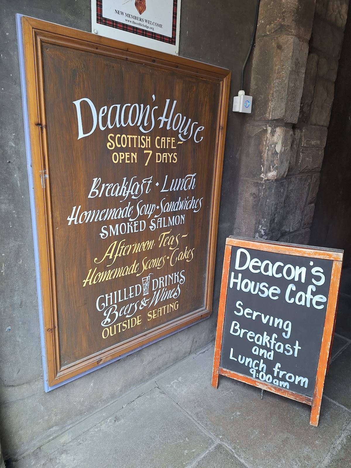 Menu at Deacon's House Cafe, Edinburgh