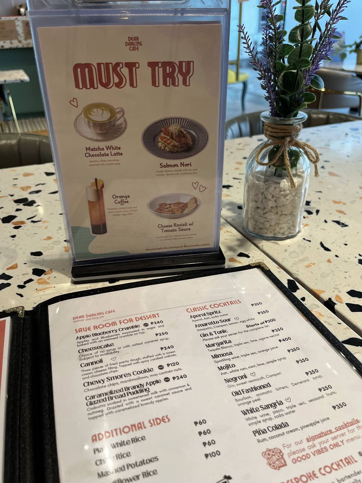 Menu at Dear Darling Cafe, Quezon City