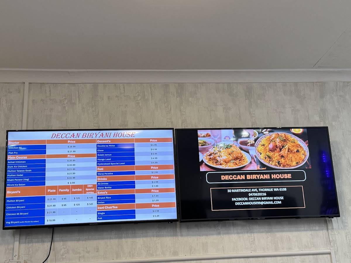 Menu at Deccan Biryani House restaurant, Thornlie