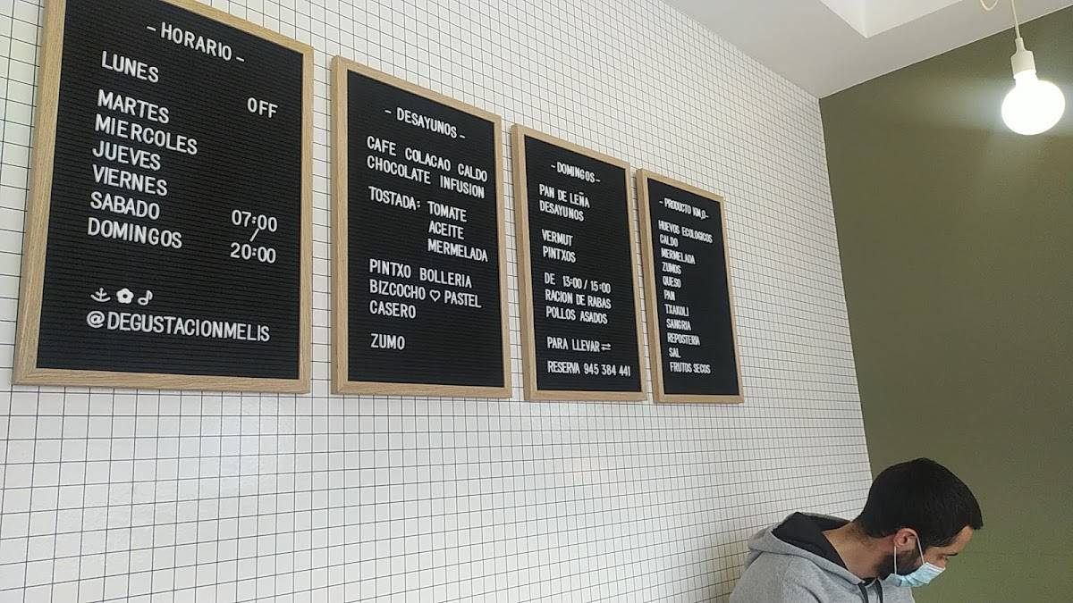 Carta del café Degustacion Meli's, Orduña