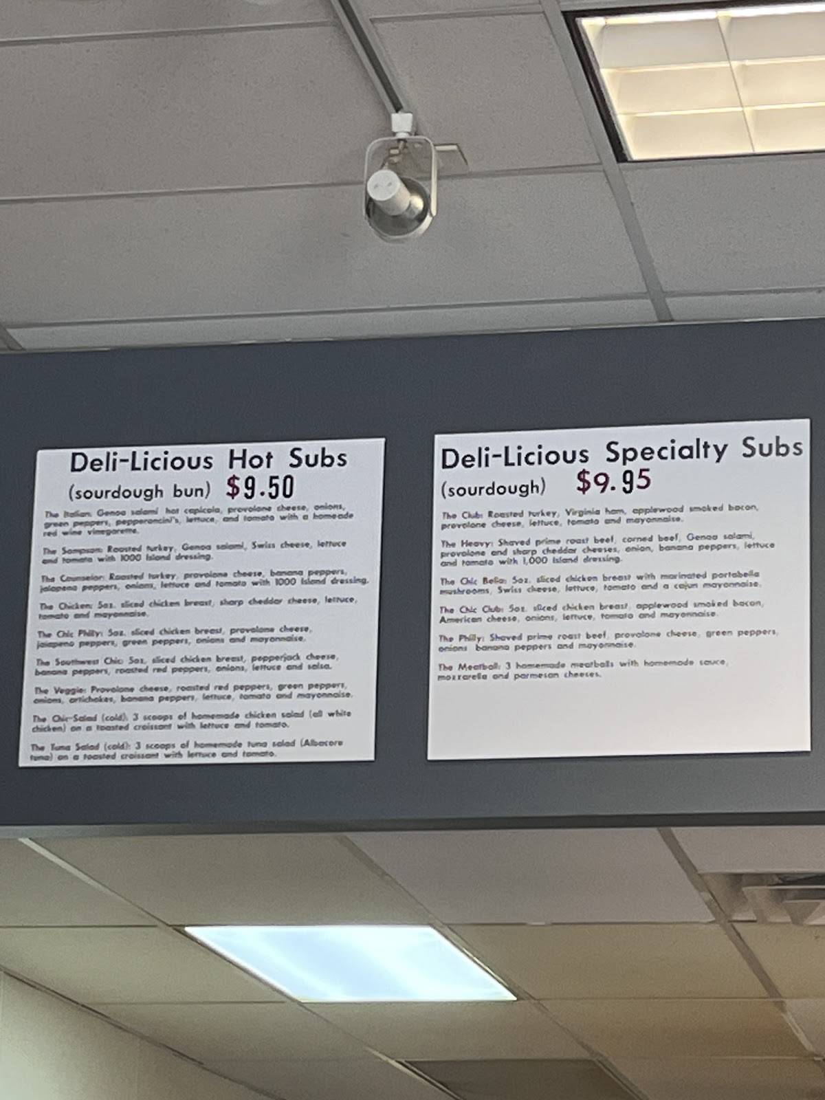 Menu at Deli-Licious restaurant, Columbus, 141 N High St