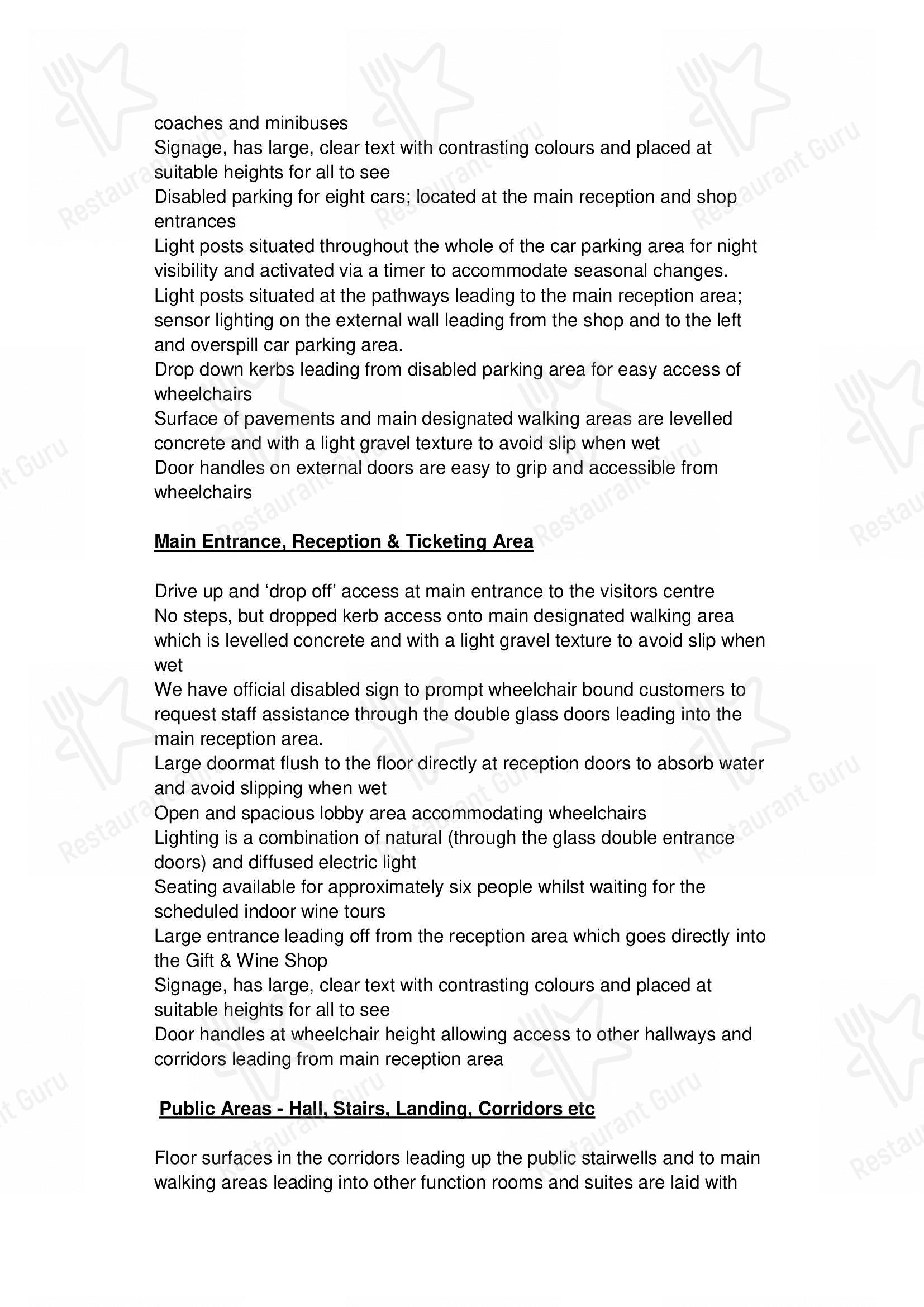 Menu at Denbies Wine Estate restaurant, Dorking