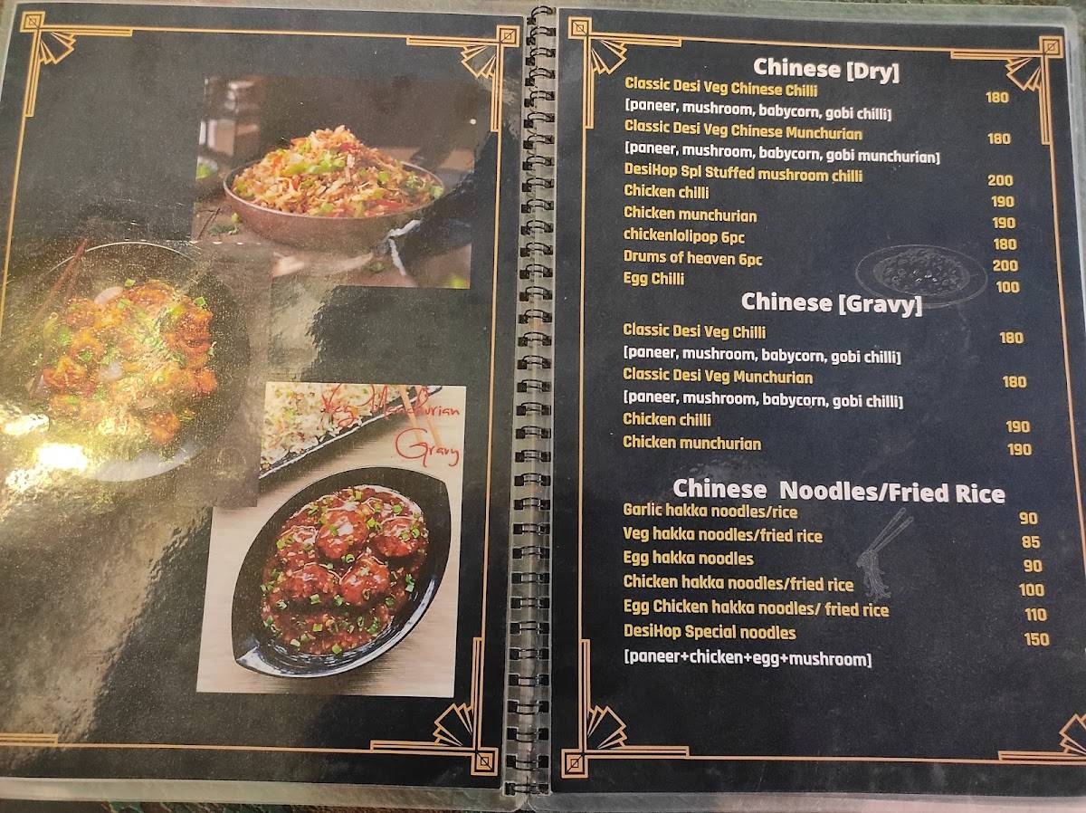 Menu at Desi Hop Cafe, Bengaluru