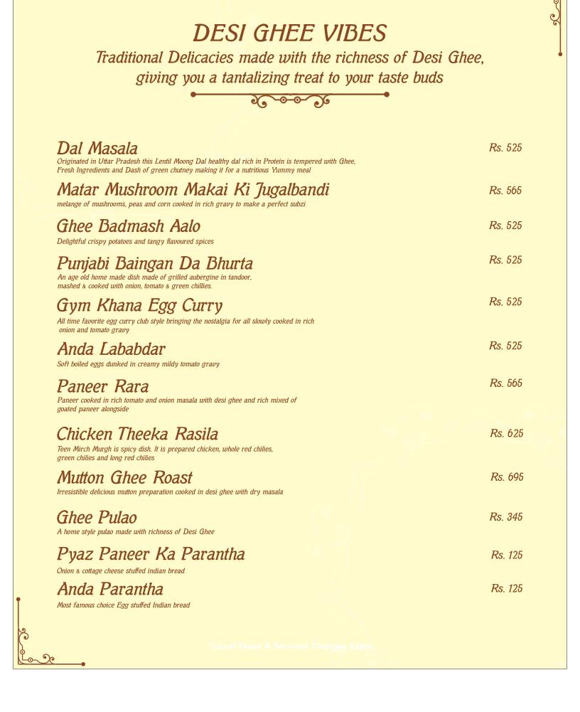 Menu at Desi Vibes Gaur City Mall, Noida