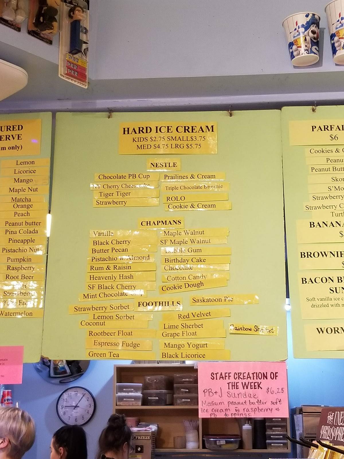 Menu at Dessart Sweets Ice Cream & Candy Store, Regina, 13th Ave