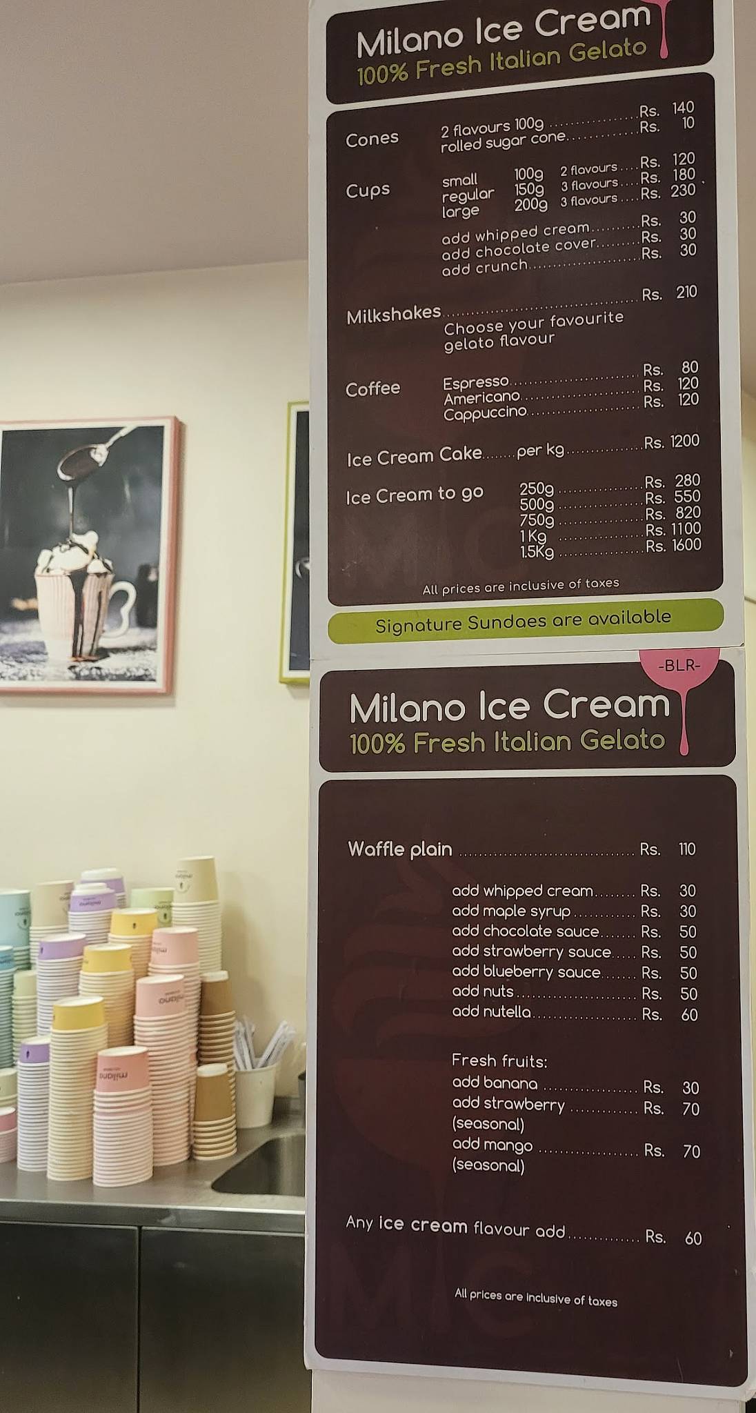 Menu at Milano Ice Cream, Bengaluru, 237