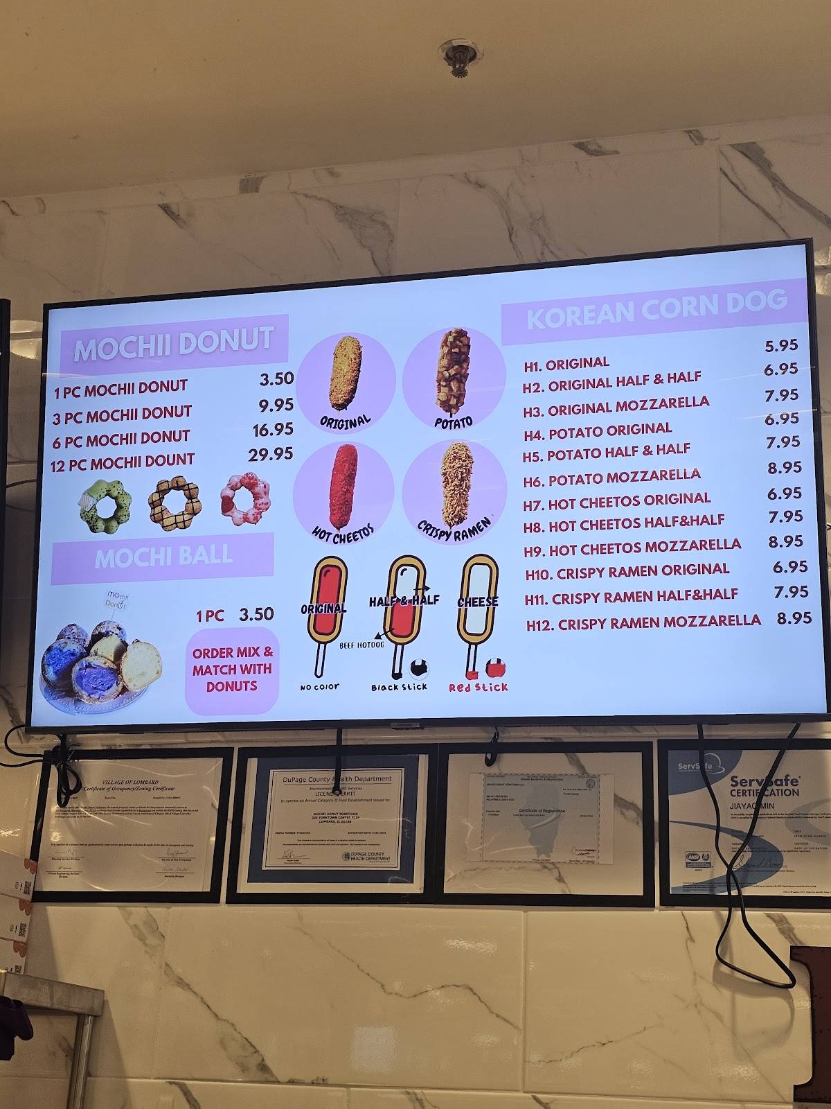 Menu at Mochii Donut Yorktown desserts, Lombard