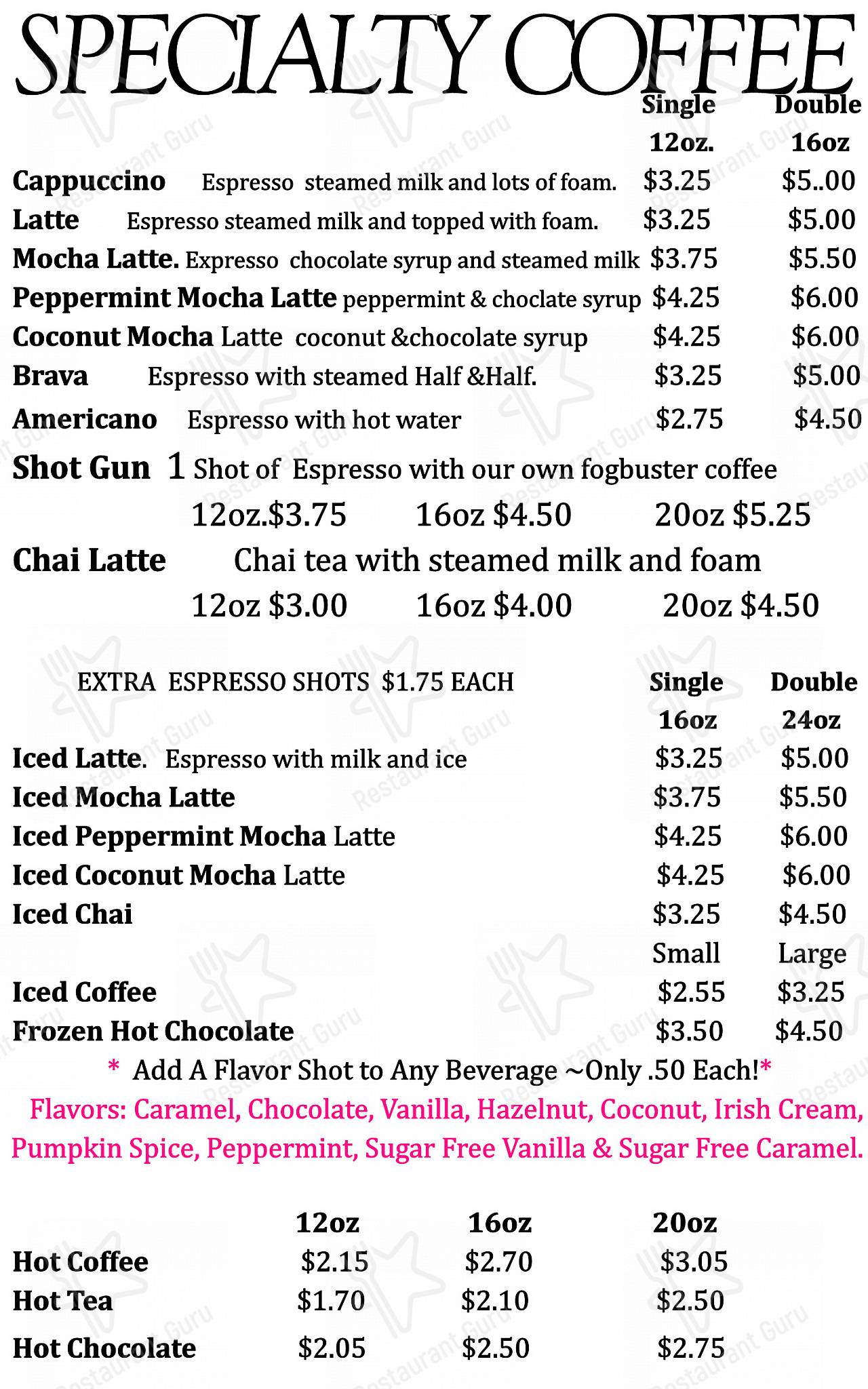 Menu at Sarah's Cheesecake & Cafe, Pittsfield, 180 Elm St G