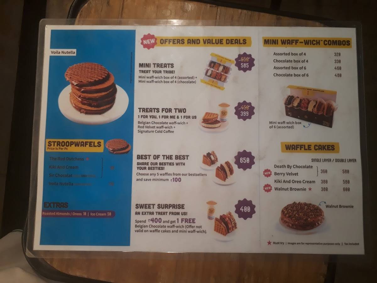 Menu at The Belgian Waffle Co, Chennai, YELLOW BELL FOODS STALL 34