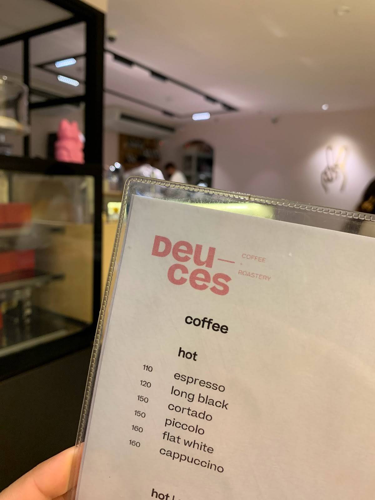 Menu at Deuces Coffee cafe, Makati