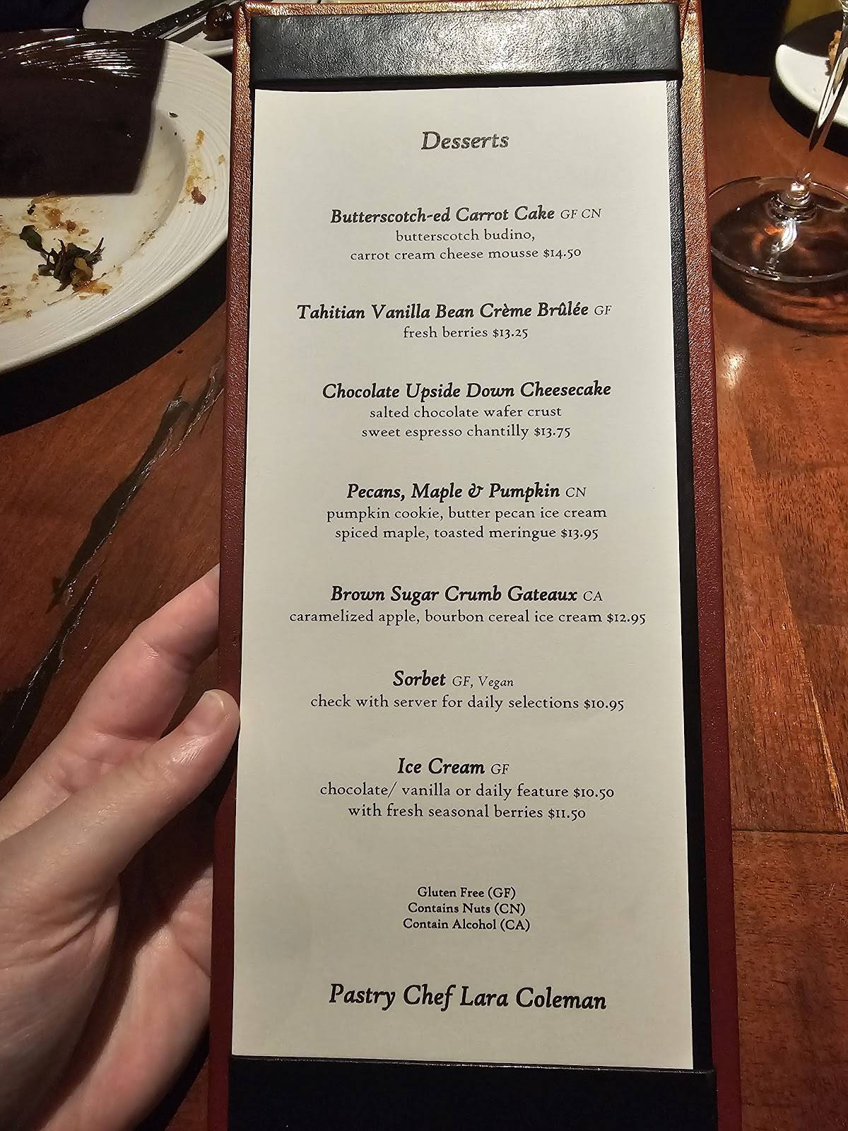 Menu at Different Pointe of View restaurant, Phoenix, N 7th St