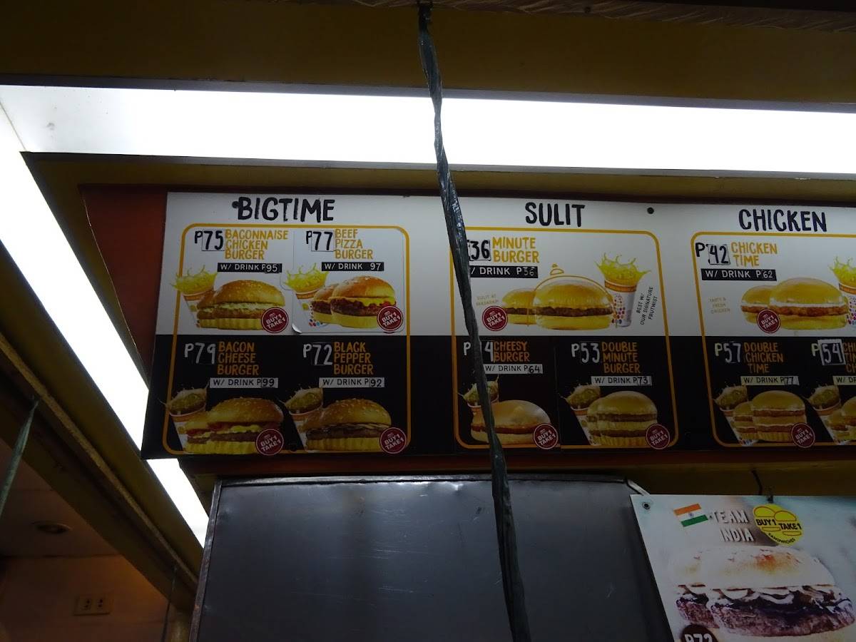 Carta del restaurante Minute Burger, Digos, Q943+MQQ