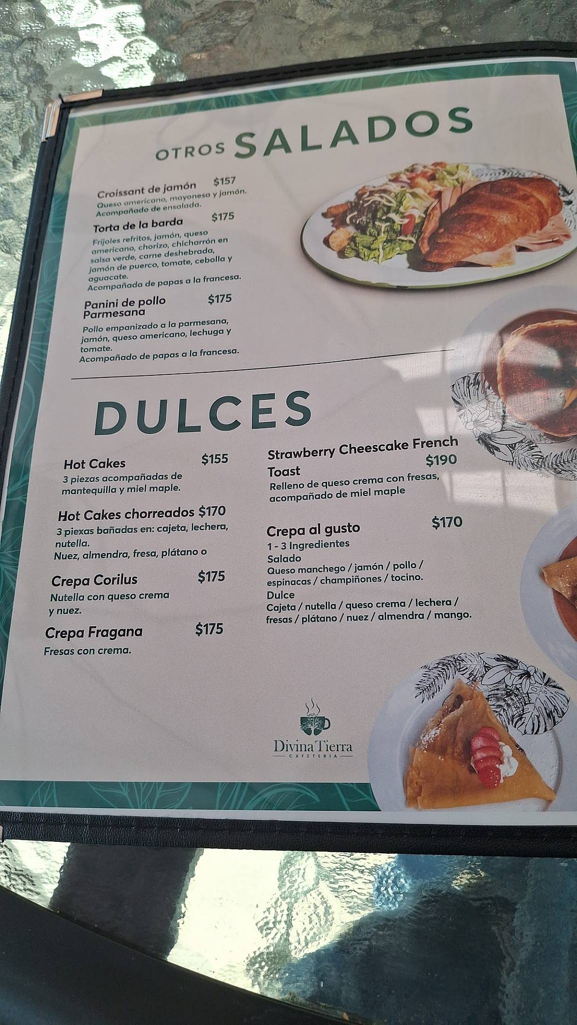 Carta de Divina Tierra Cafetería, Ciudad General Escobedo