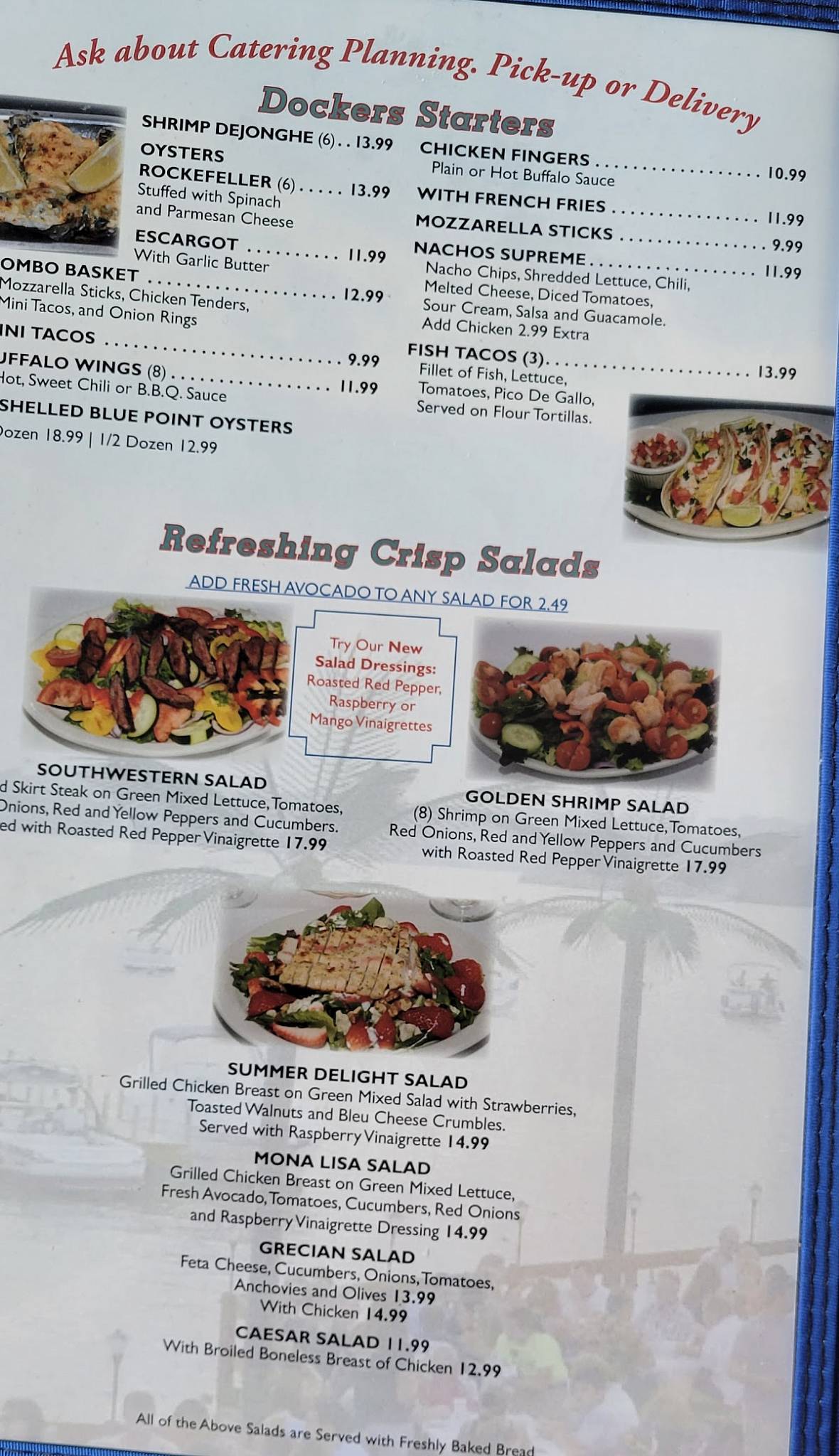 Menu at Dockers Restaurant, Fox Lake, Fox Lake