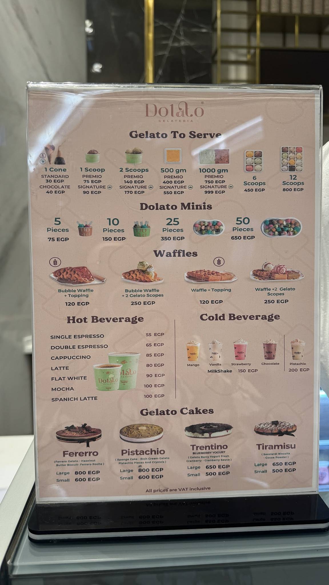 Speisekarte von Dolato Gelateria, Gizeh