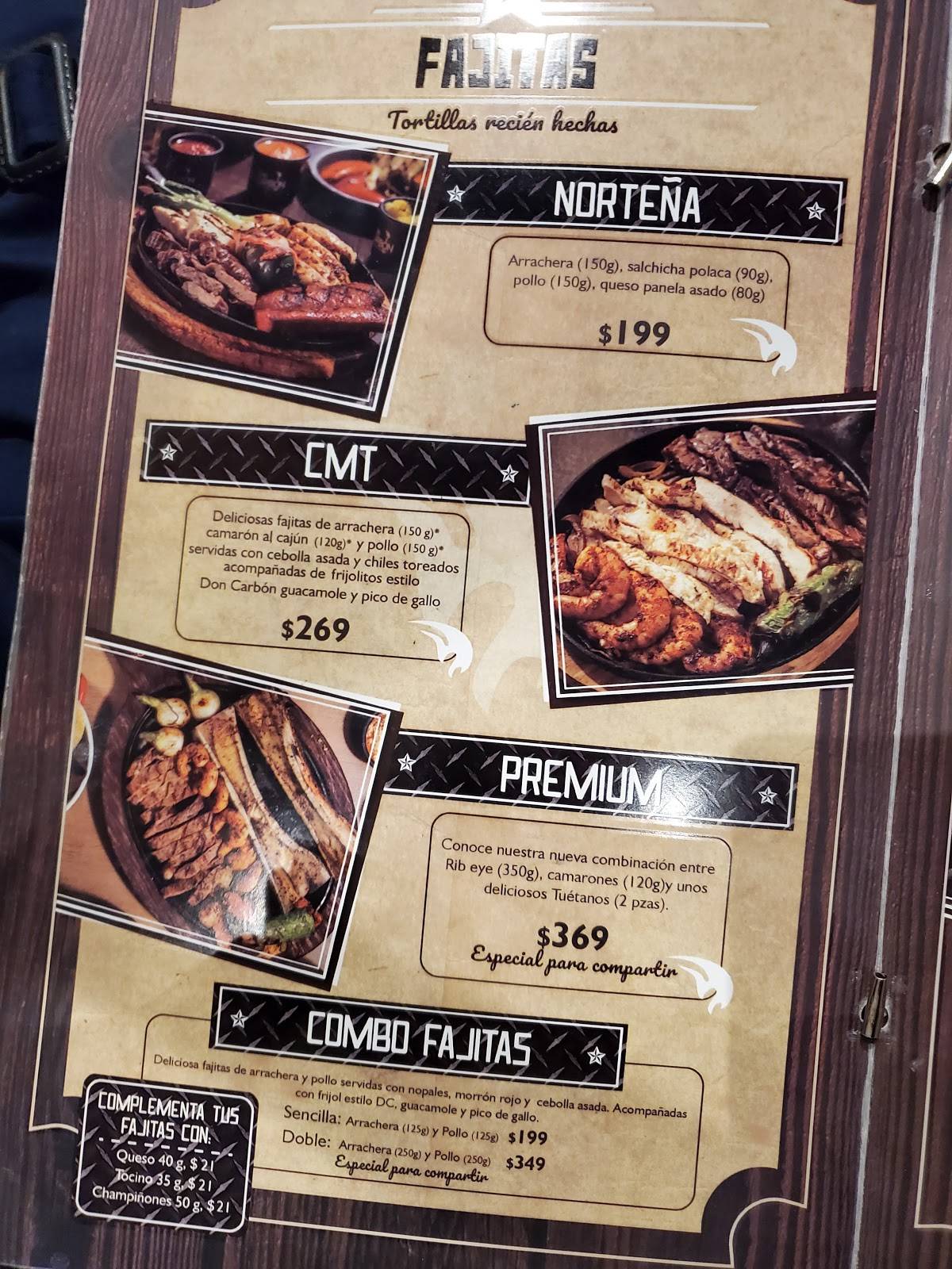 Carta del restaurante Don Carbón Guadalajara (Midtown), Guadalajara, Av ...
