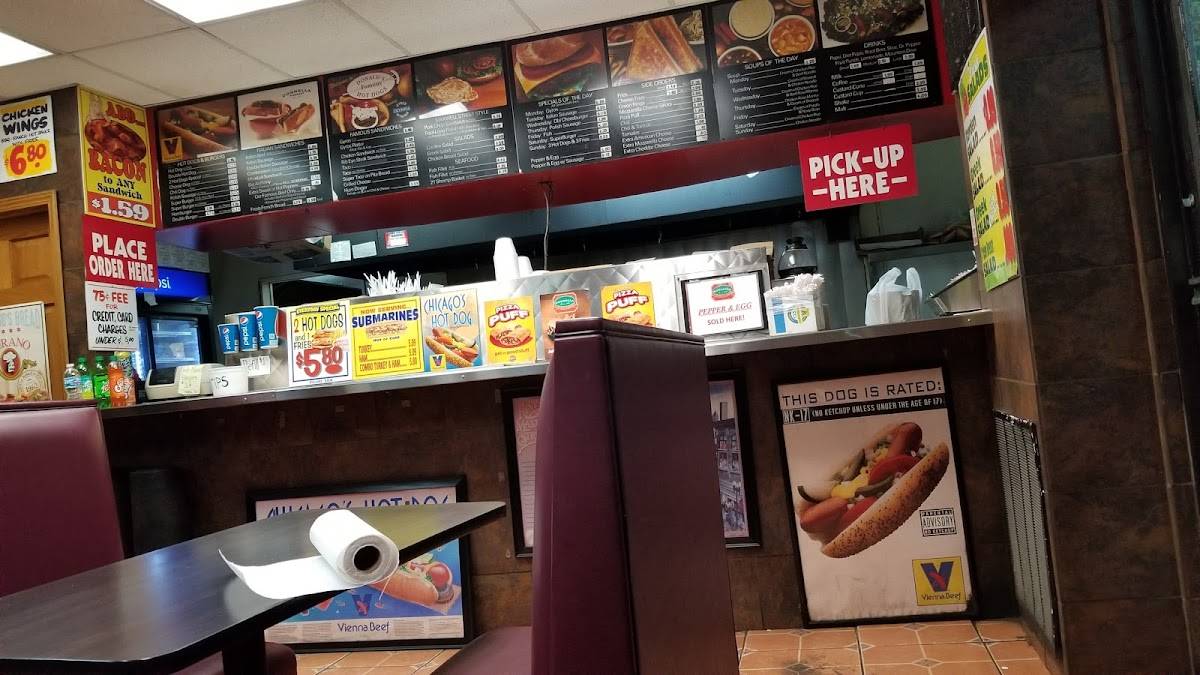 Menu at Donald's Famous Hot Dogs restaurant, Chicago, S Central Ave