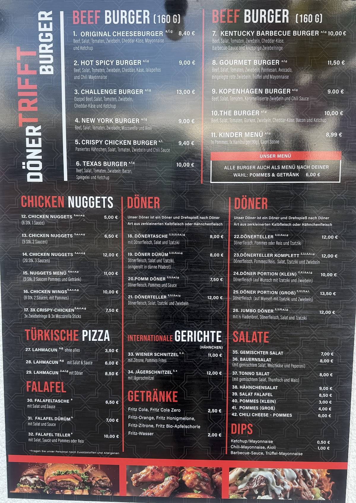 Speisekarte von Chili Willy restaurant, Hürth