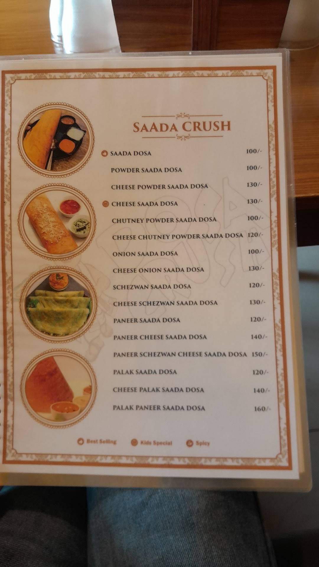 Menu at Dosa Crush Bhavnagar, Bhavnagar