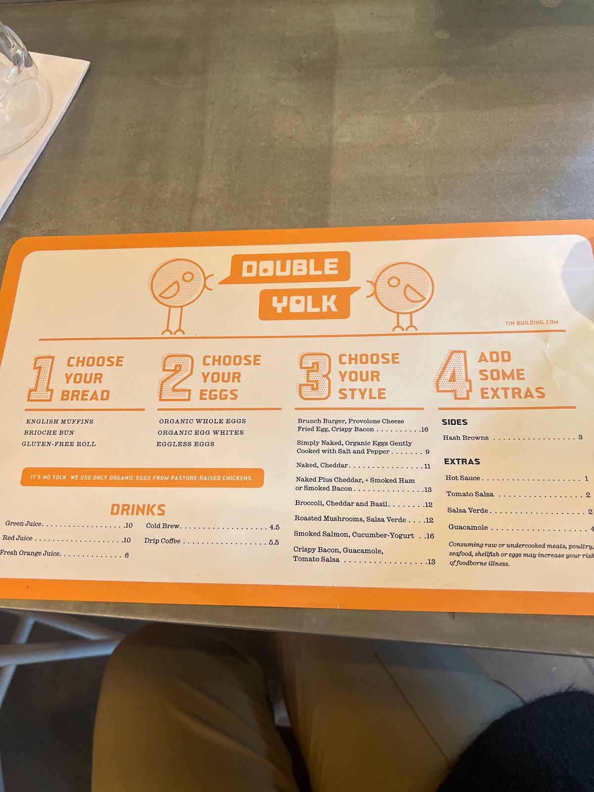 Menu at Double Yolk / Burger Bar, New York City