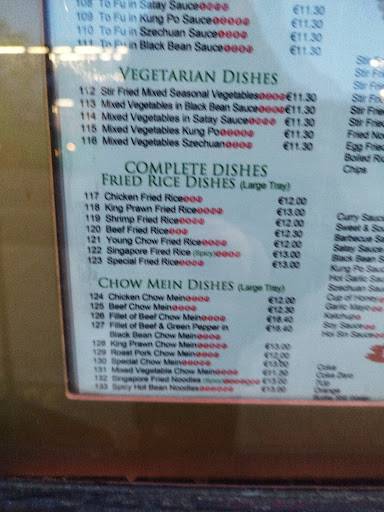 Menu at Dragon Boat fast food, Dublin, 3 Harbour Rd
