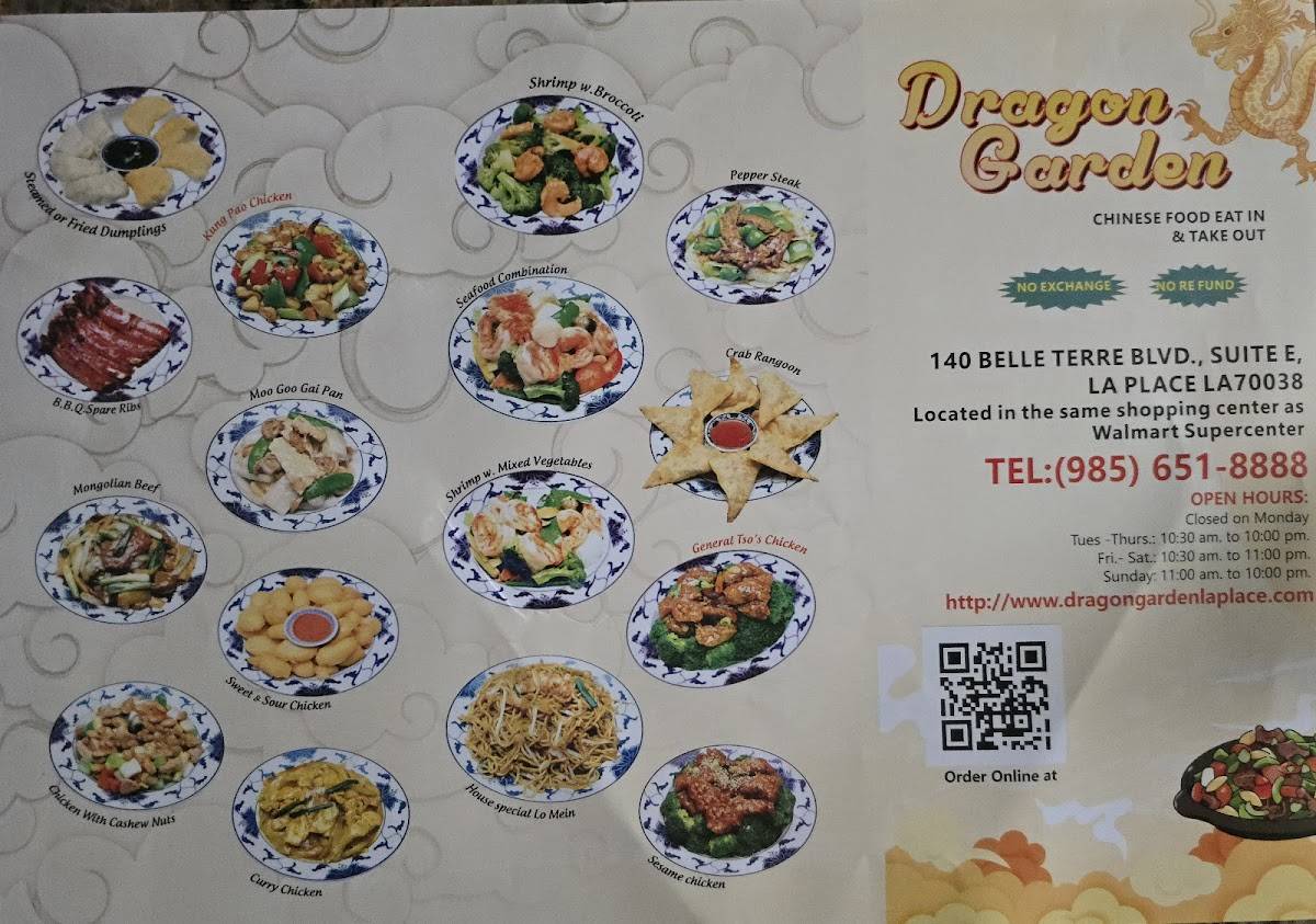 Menu at Dragon Garden Restaurant, LaPlace