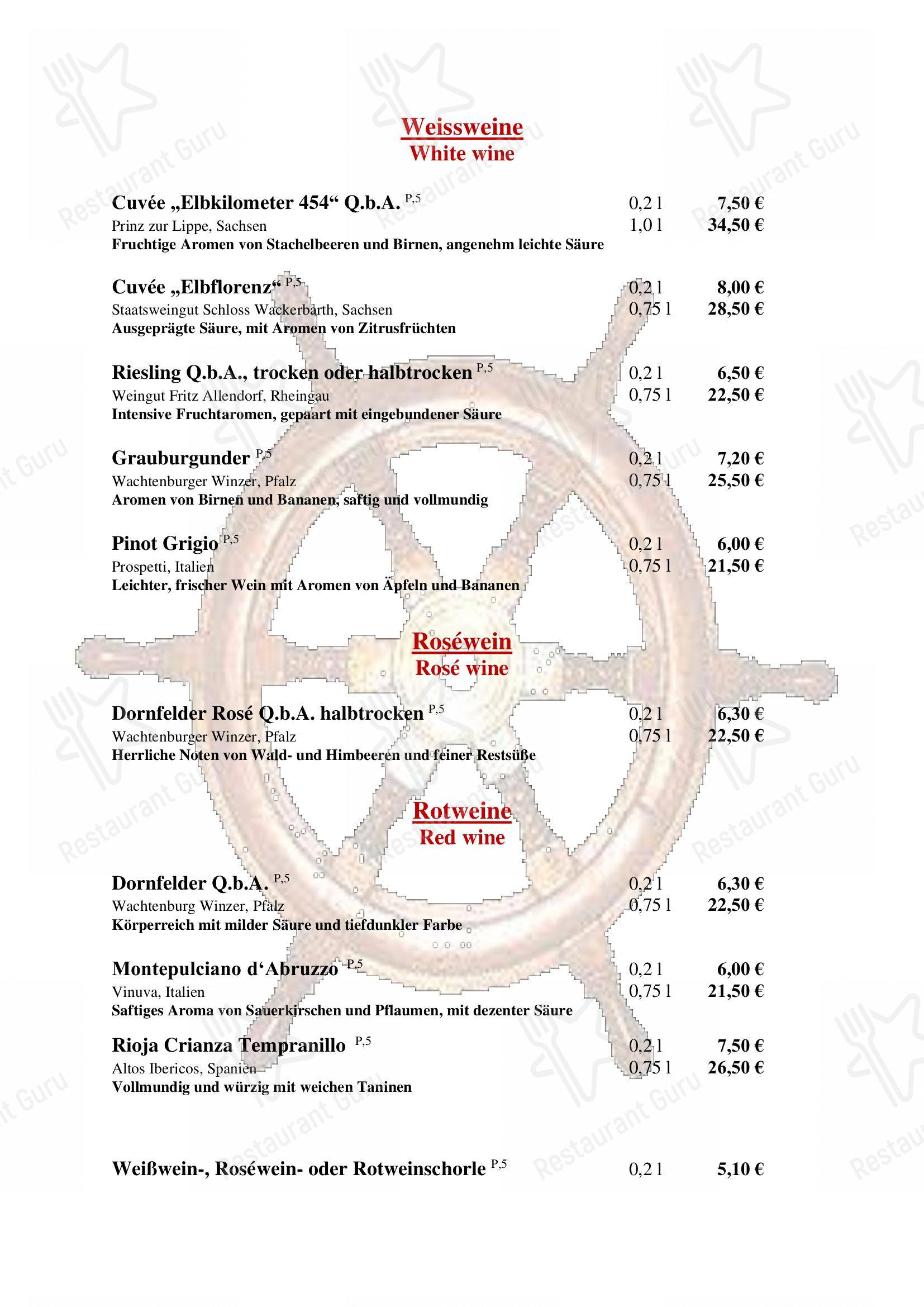 Speisekarte von Bierhaus Dampfschiff restaurant, Dresden