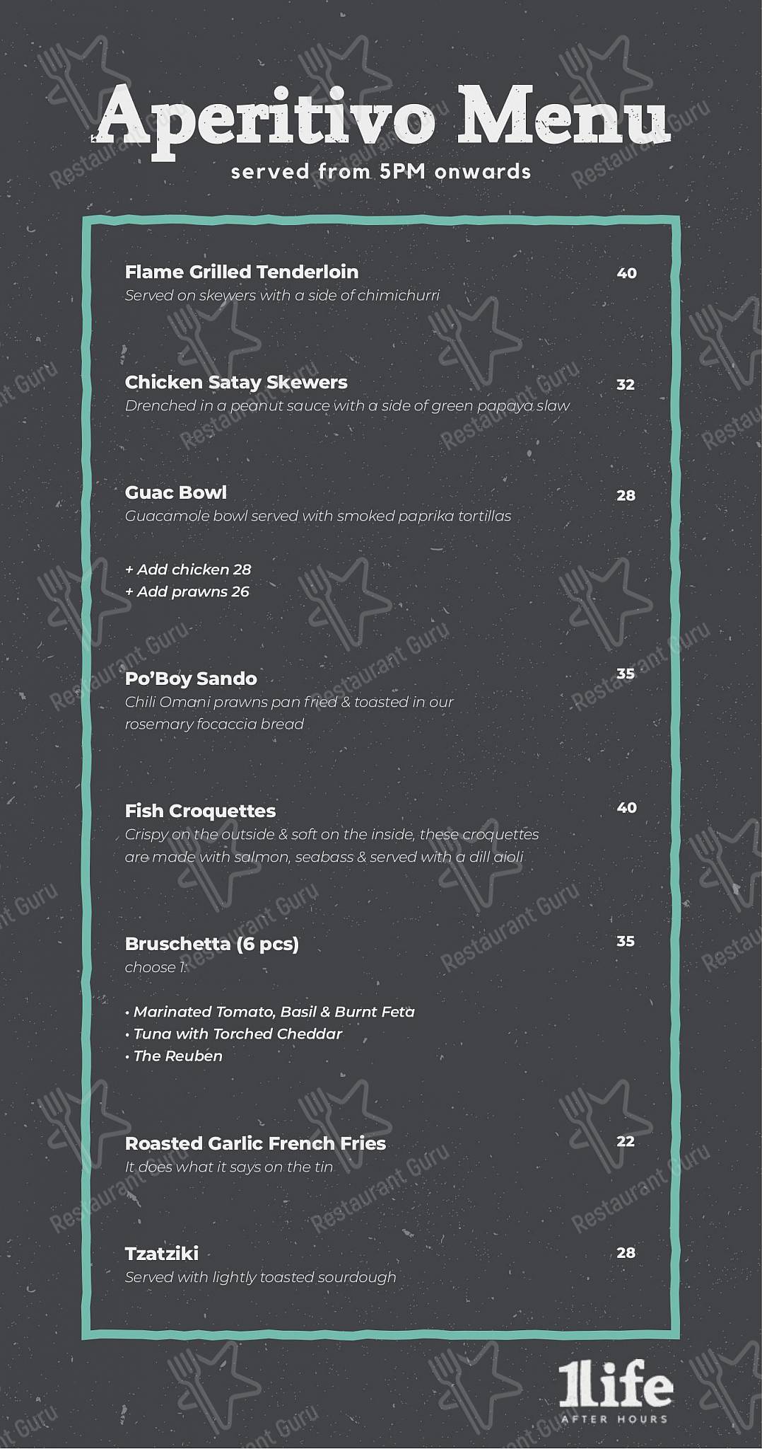Menu at One Life Kitchen and Café (d3) cafe, Dubai, Building 5