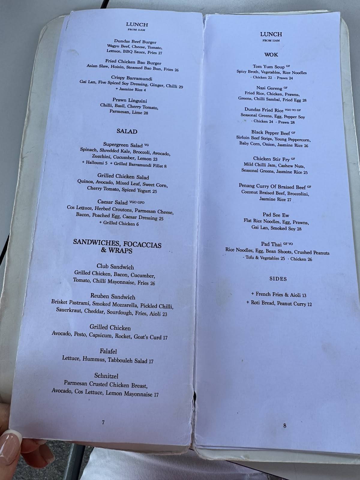 Menu at Dundas & Faussett restaurant, Albert Park
