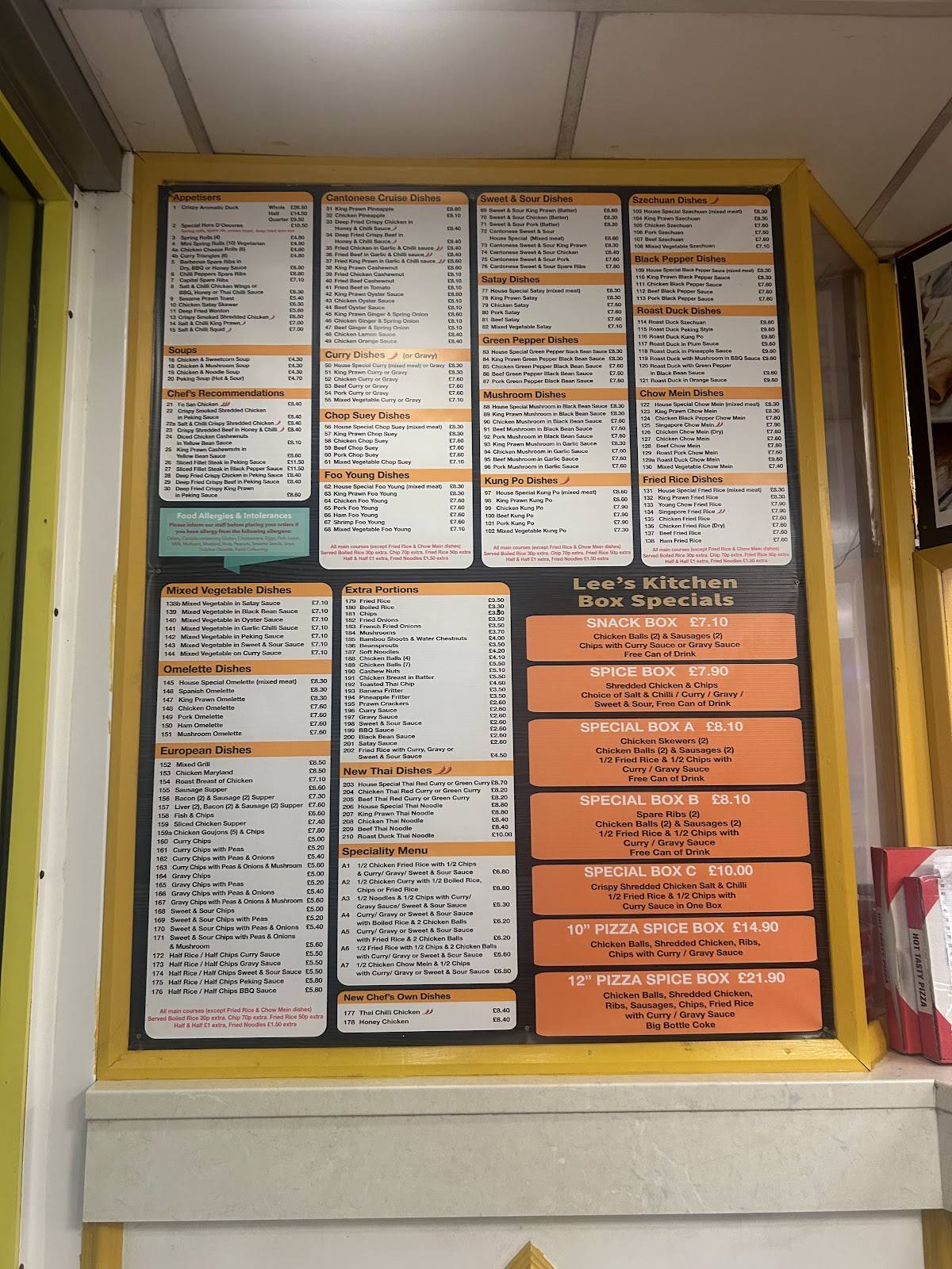 Menu at Lee's Kitchen restaurant, Dungannon