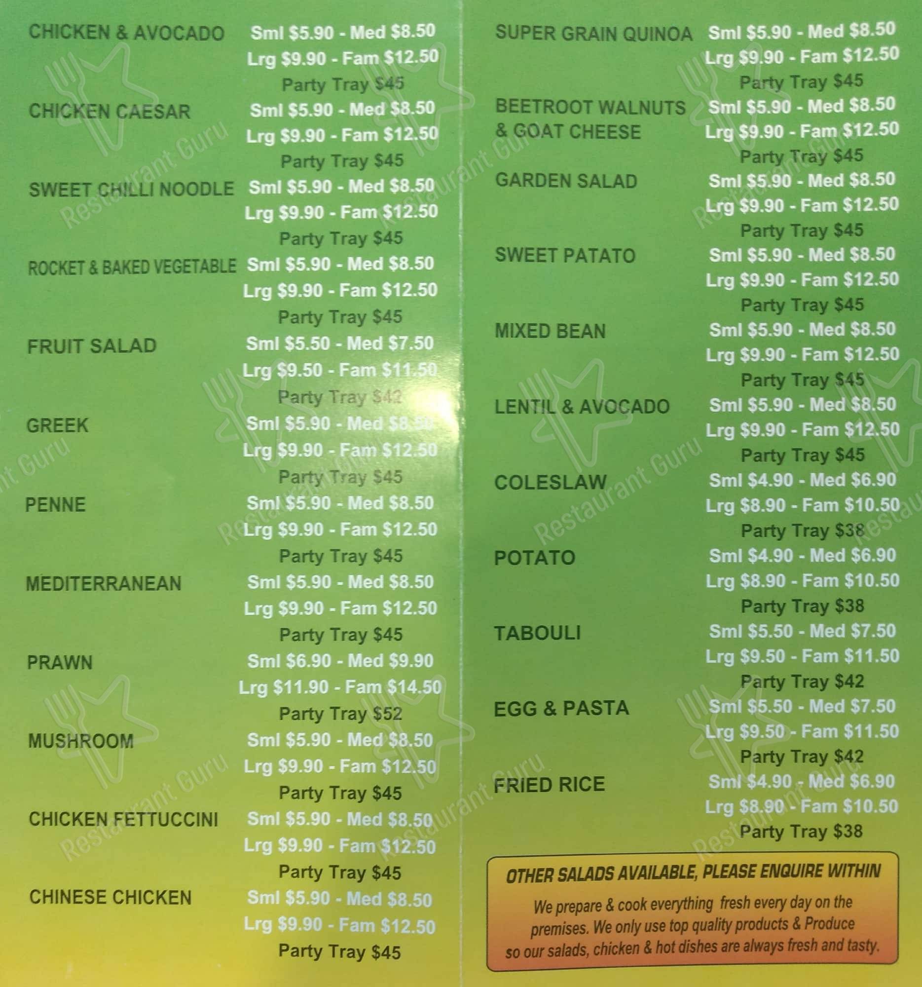Menu at Dural Chicken & Salad fast food, Dural