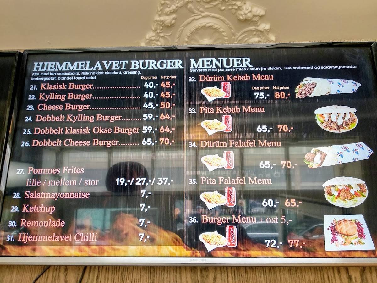 Menu at Durum Bar Nørreport Döner Kebab, Copenhagen, Nørregade 53